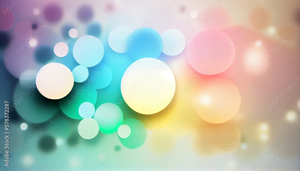 A pastel rainbow gradient with circular bokeh lights, adding a playful and whimsical touch to ...