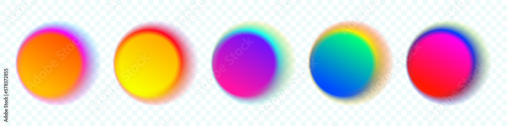 Color gradient circle backgrounds, abstract neon light of color blend ...