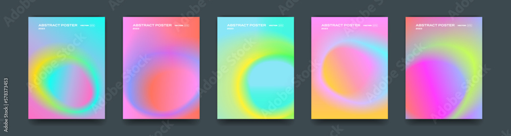 Color gradient backgrounds, color gradation abstract holographic vector ...