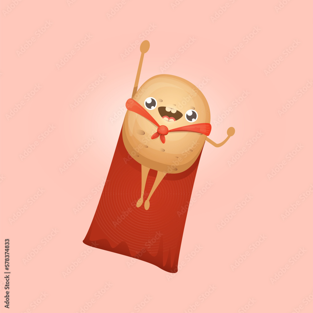 Cartoon potato clip art. vector cartoon cute flying super hero potato ...