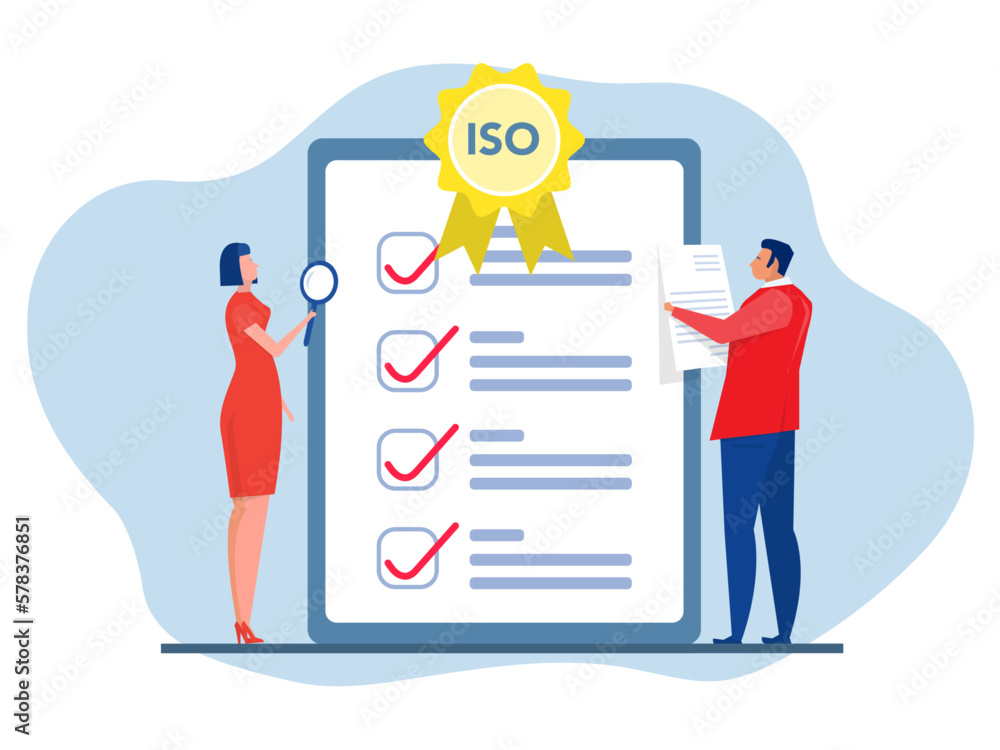 Poster ISO system and international certification concept Team Business ...