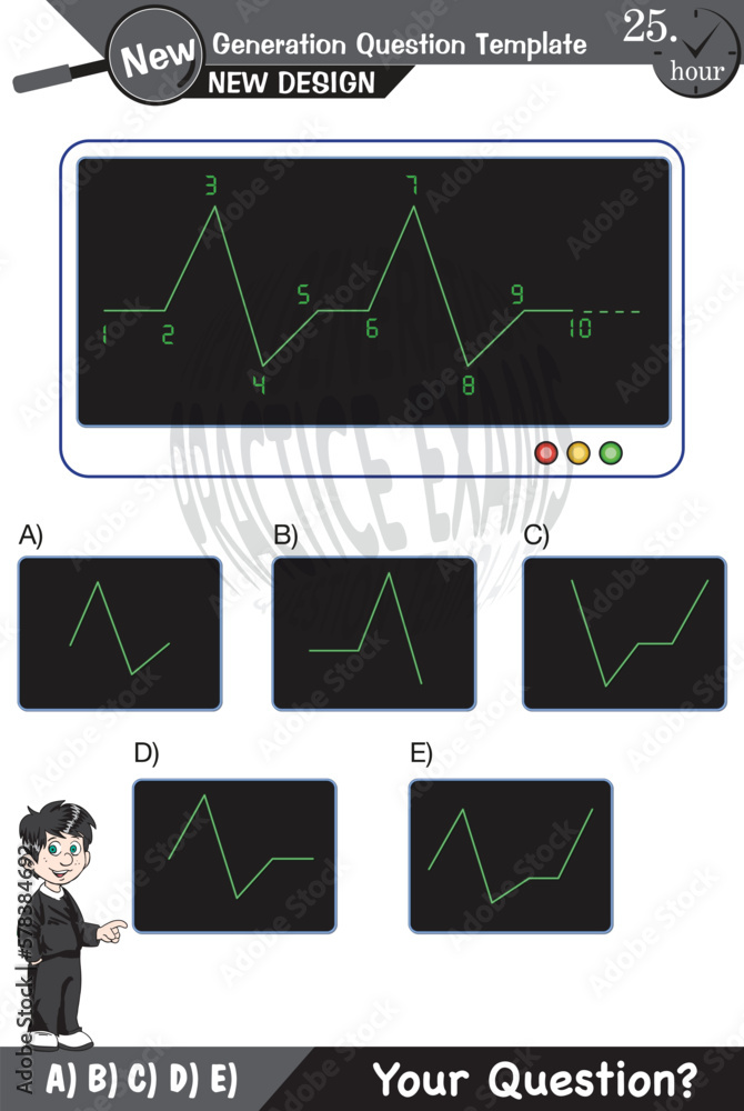 Mathematics, graph questions, column, circle, line, pie chart, next ...