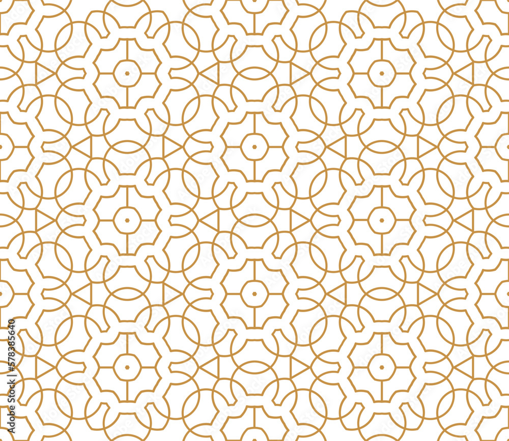 Vector abstract oriental pattern. gold line with Arabic ornaments ...