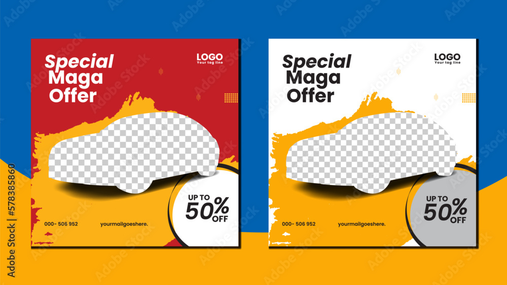 Square Business Flyer Car Layout Design. social media post, Luxury car ...