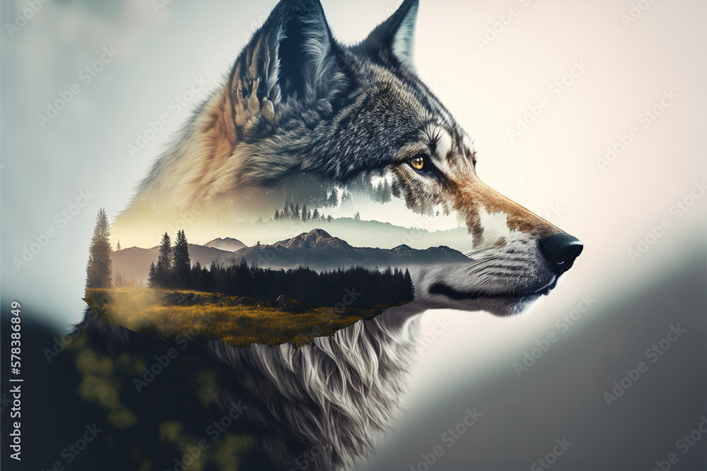 Majestic and powerful predator wildlife animal by lone grey wolf in ...