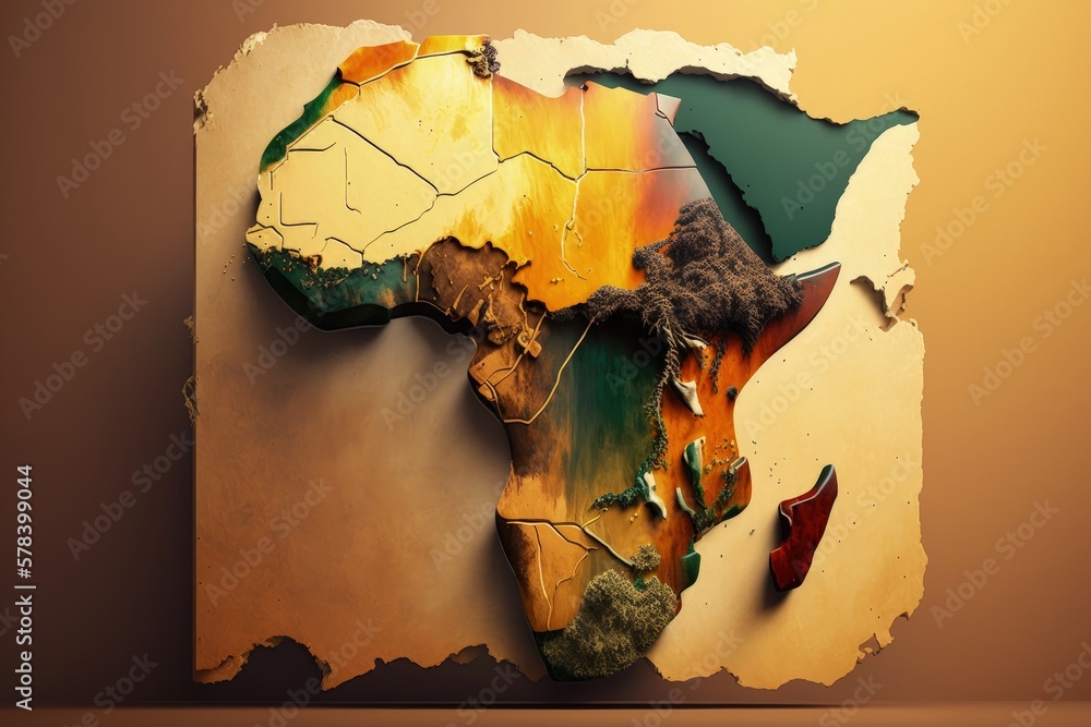 Colorful africa map illustration. Generative AI Stock Illustration ...