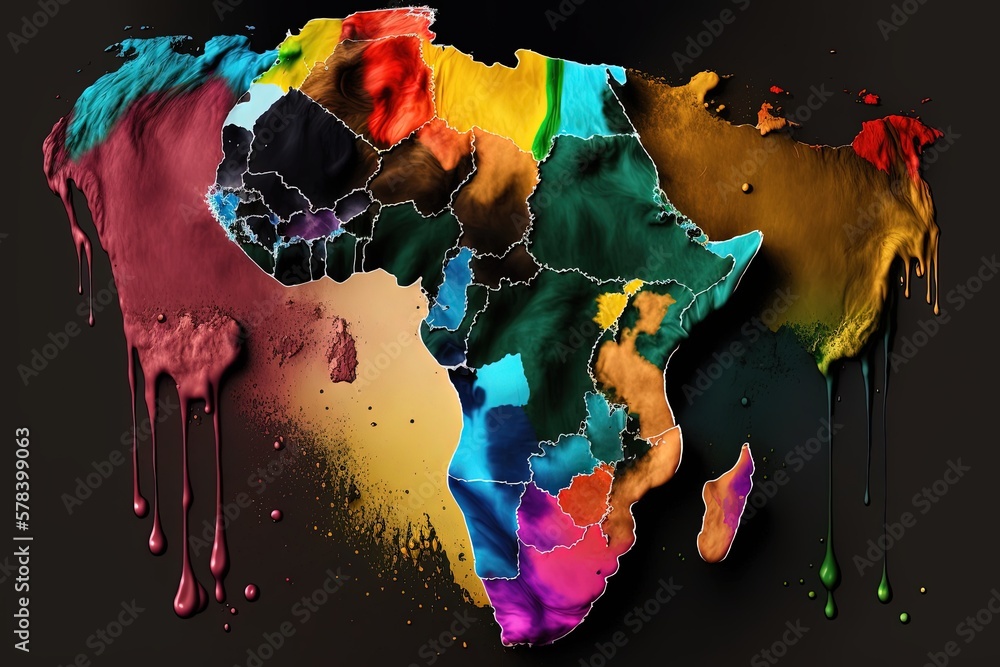 Colorful africa map illustration. Generative AI Stock Illustration ...