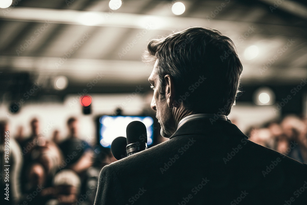 Politician Speaking To Crowd