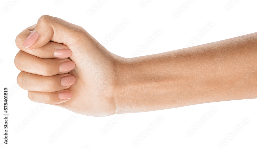 Raised clenched fist. Fist bump gesture of greeting or solidarity ...