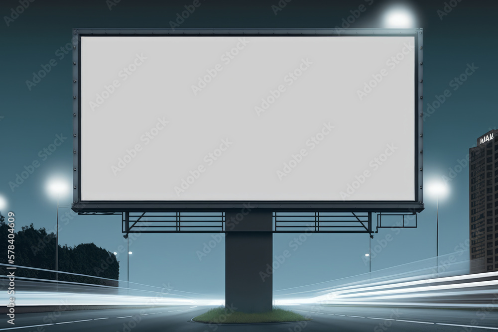 Illuminating Your Message: Blank Billboard with Lighting Mockup ...