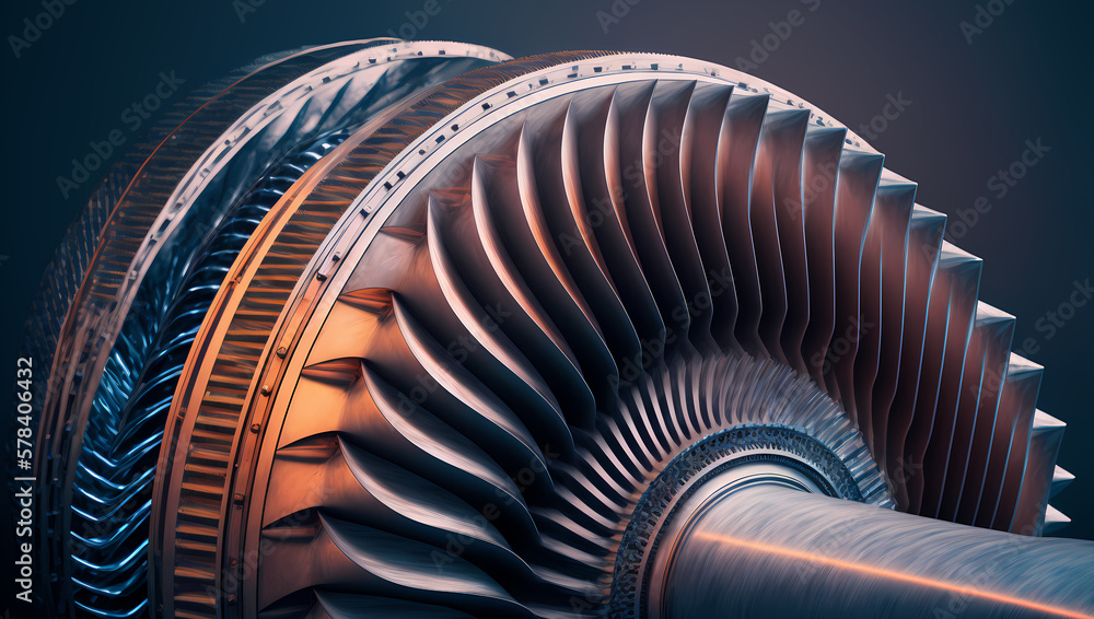 Internal rotor with blade of steam turbine for industrial generator ...