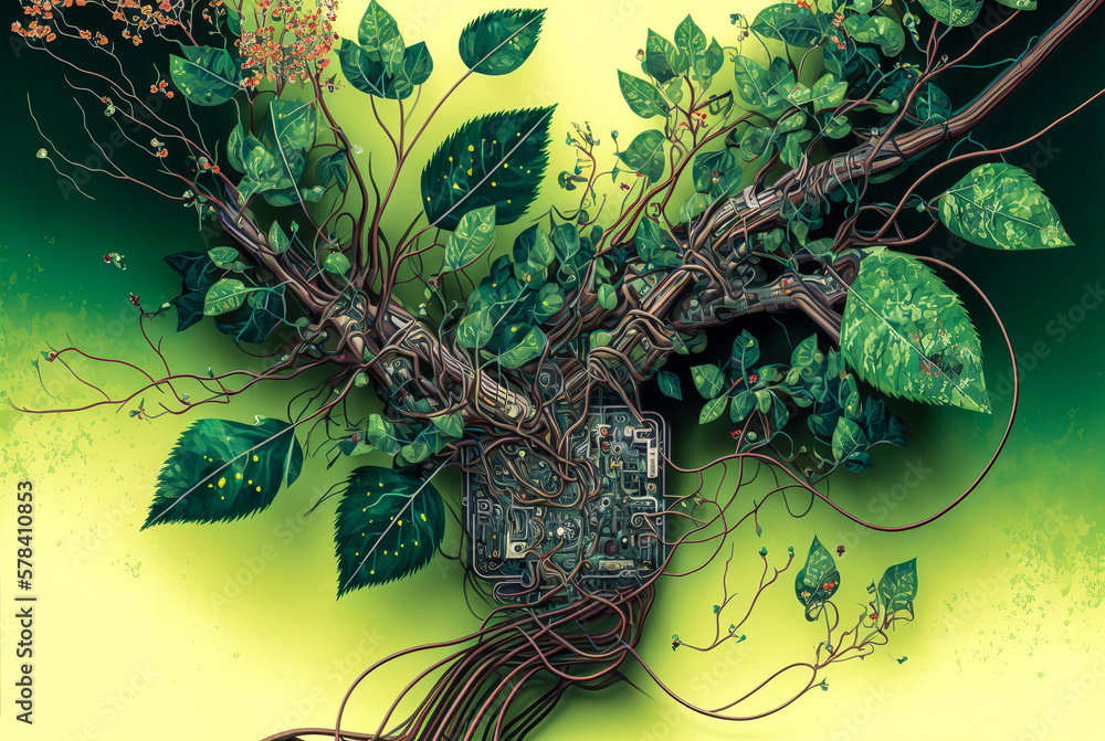 Electrical circuit with tree veins and leaves to optimize energy, this ...