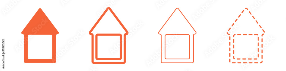 House vector icons. Set of houses symbols on white background. Vector ...