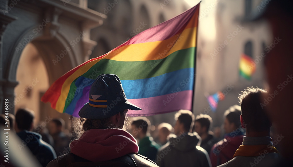 Lgbtq parade, generative ai Stock Illustration | Adobe Stock