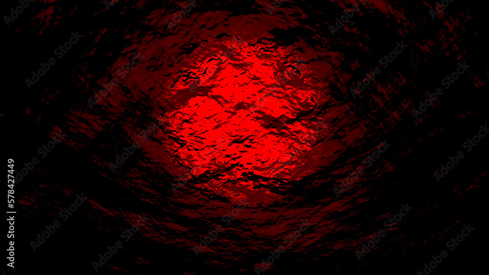 3d rendering, Underwater view of red sun and rippling waves Beautiful ...