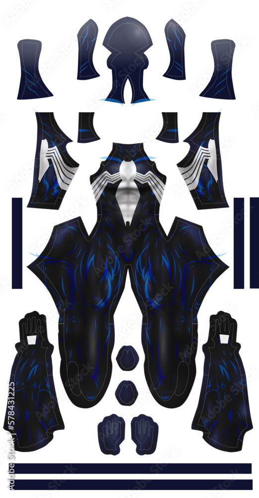 Textile pattern of spiderman suit with symbiote Stock Vector | Adobe Stock