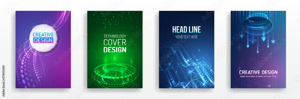 Technology covers corporate documents. Layout template science designs ...