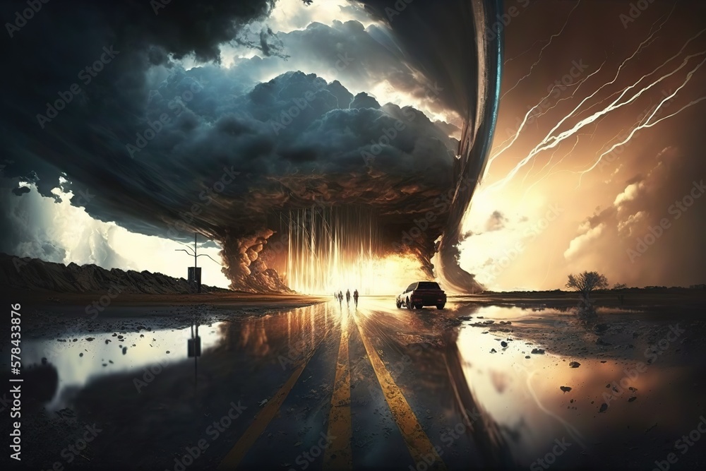 Concept art of surreal road, way, lost, life and endless. conceptual 3d ...