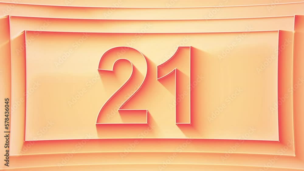 Progressive counting from 1 to 26. Minimalistic embossed number with ...