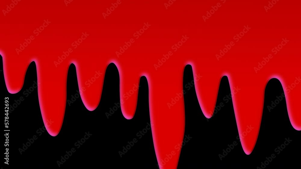 Dripping blood. Down flow in screen. Splatter, drizzle red ink drop ...