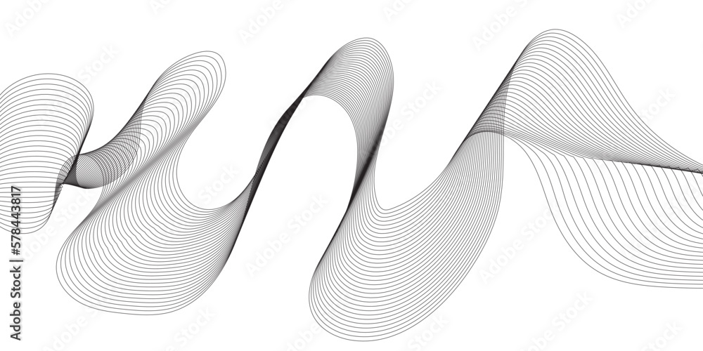 Abstract grey wave lines on transparent background. Digital frequency ...