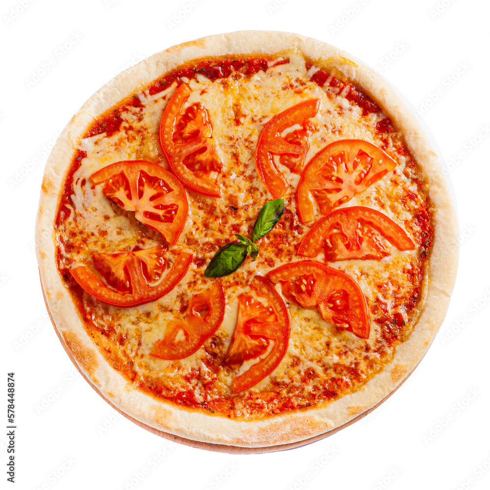 Pizza isolated on transparent background from top view set. Cropped ...