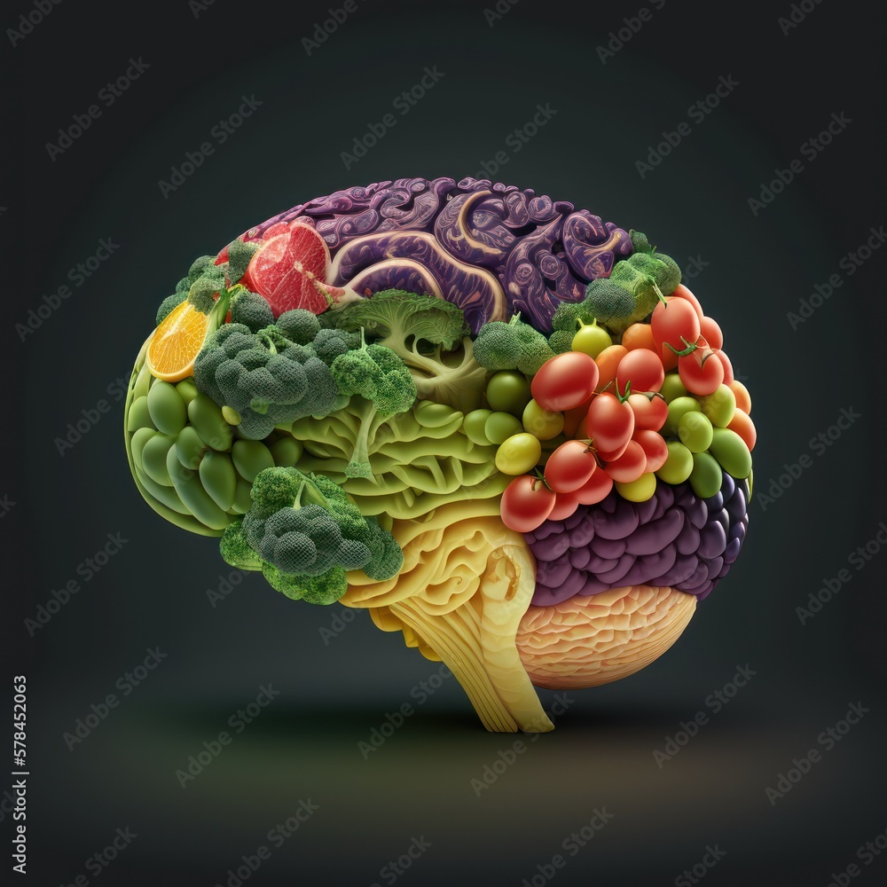 Nutritionist for a healthy brain made by fruits and vegetables, cérebro ...