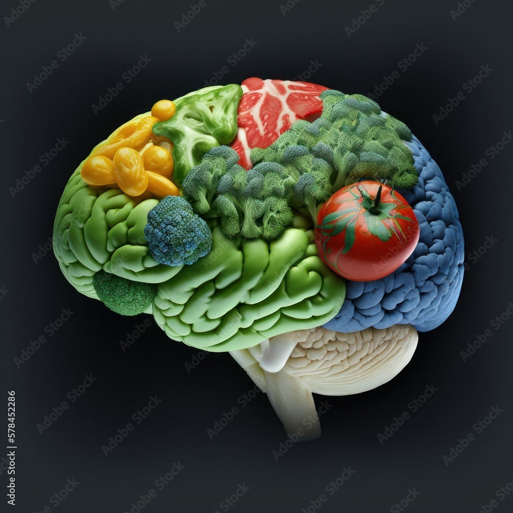 Nutritionist for a healthy brain made by fruits and vegetables, cérebro ...