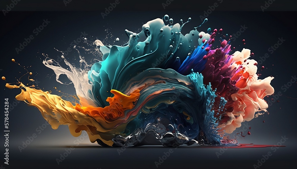 Pastel Splash | Picture of a wave of pastel colors in front of a dark ...