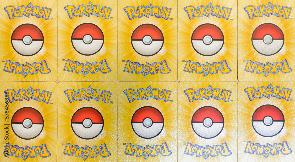 Background created with the gold back of collectible Pokemon trading ...