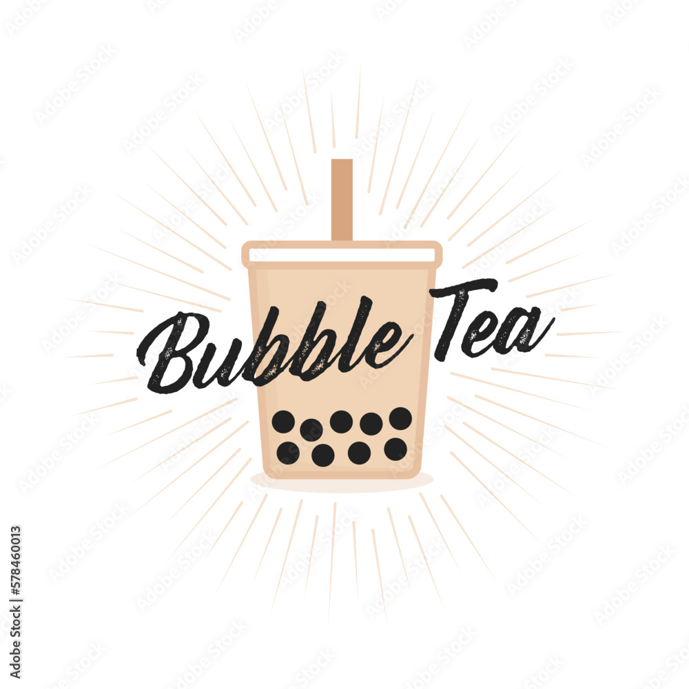 Boba, Bubble Tea, Tapioca Pearls, Dessert Asian Drink, Bubble Tea Logo ...
