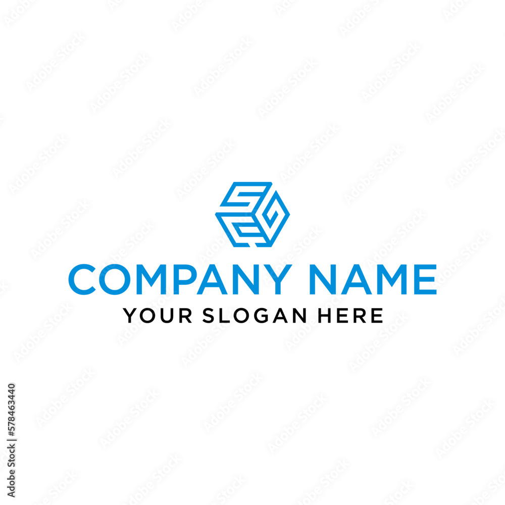 SCG letter logo in the form of hexagons and cube logos with letter ...