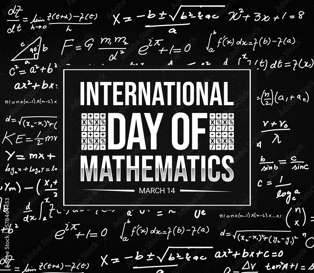 ภาพประกอบสต็อก International Day of Mathematics Wallpaper with maths ...