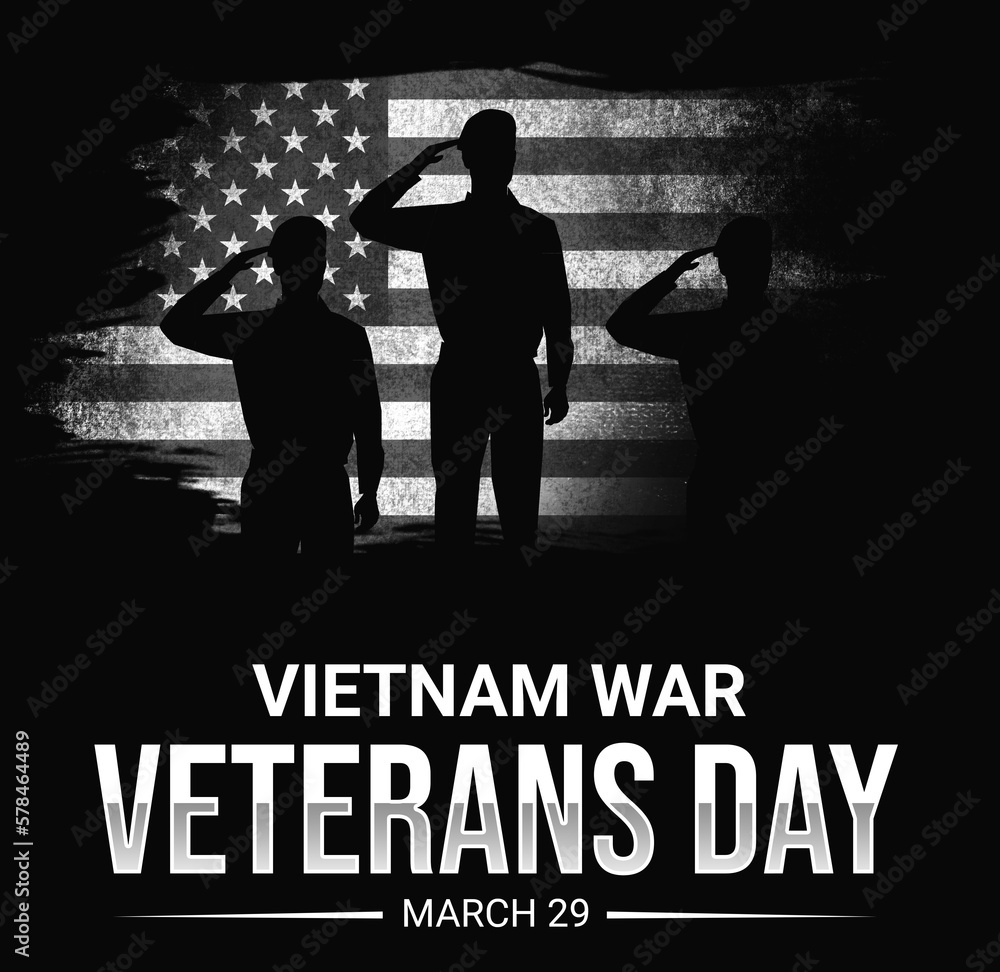 Vietnam War Veterans Day Wallpaper with American flag and typography ...