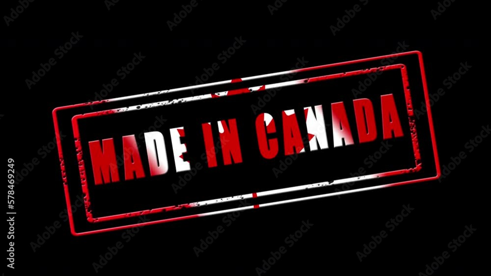 Vídeo do Stock: Animation of made in Canada stamp isolated from alpha ...