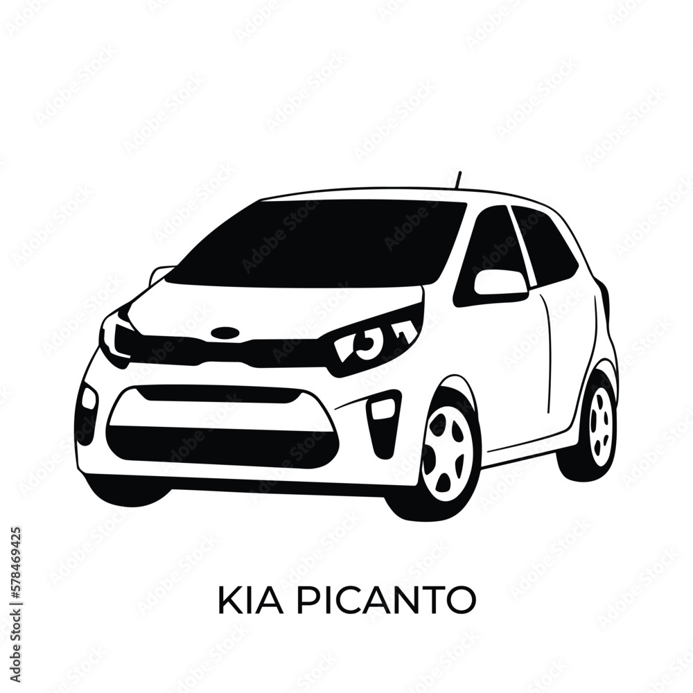 Vector silhouettes, icons of Kia brand cars Stock Vector | Adobe Stock