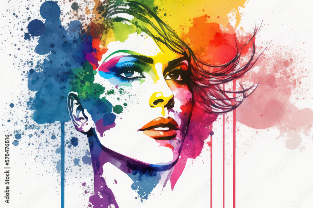 Transgender person watercolor painting for LGBT Pride Day created using ...