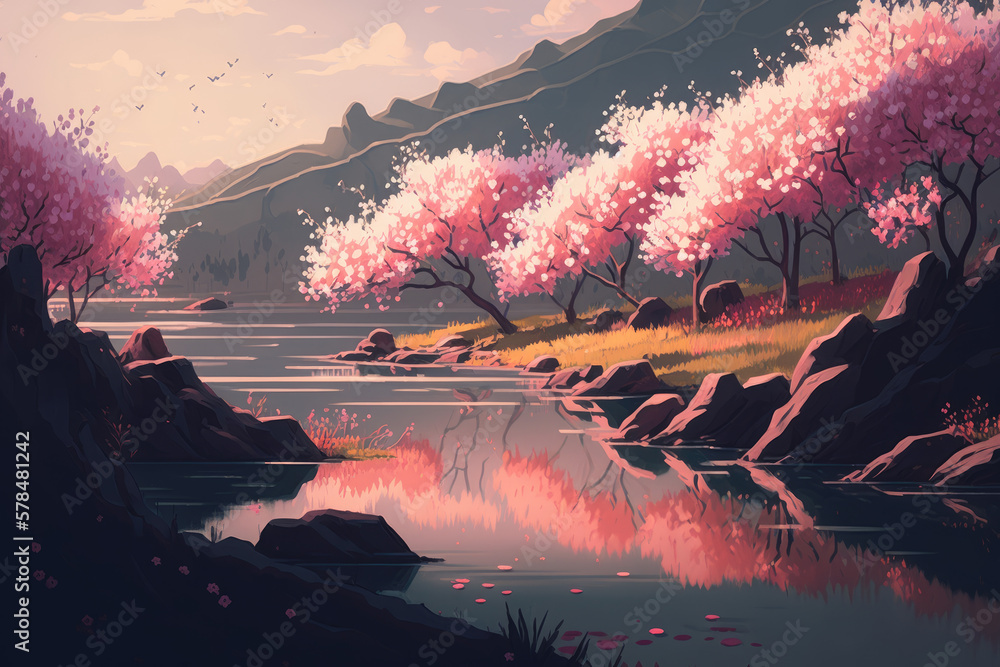 Spring Lofi Wallpaper - Lofi Backgrounds Series - Spring Lofi Backdrop Texture created with ...