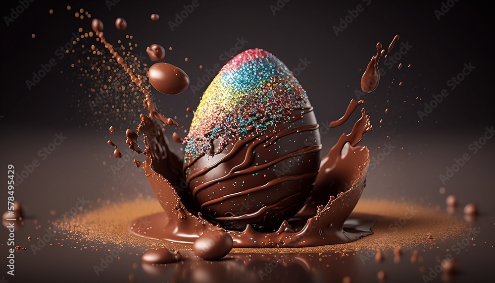 Hyper-realistic 3D sketches of whole chocolate Easter eggs in cute and ...