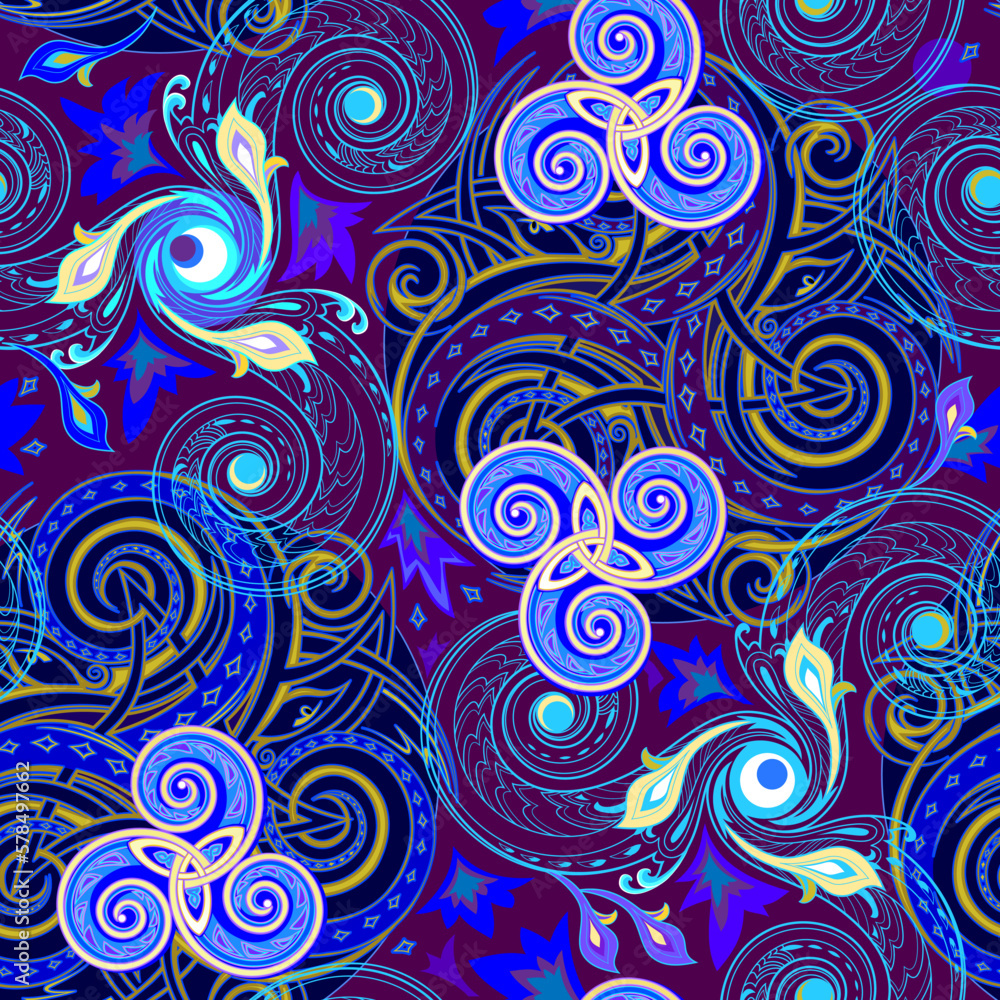 Seamless pattern ornament. Abstract background with ancient Celtic ...