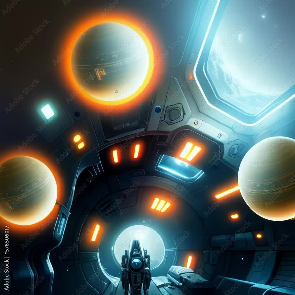 Journey through a Science Fiction Space Station Complex with Robots ...