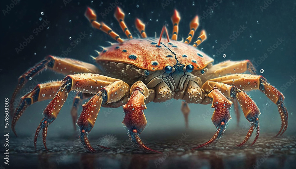 Photorealistic concept illustration of a king crab. Generative AI ...