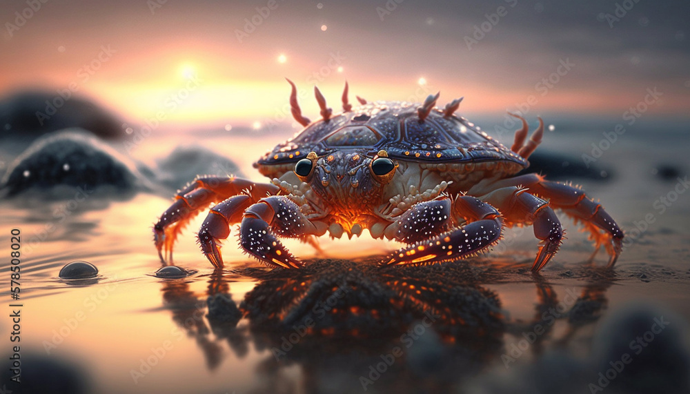 Photorealistic concept illustration of a king crab. Generative AI ...