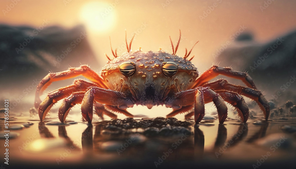 Photorealistic concept illustration of a king crab. Generative AI ...