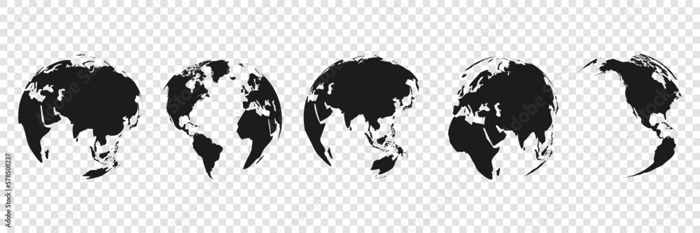Stock Vector Set of the world map with transparent background ...