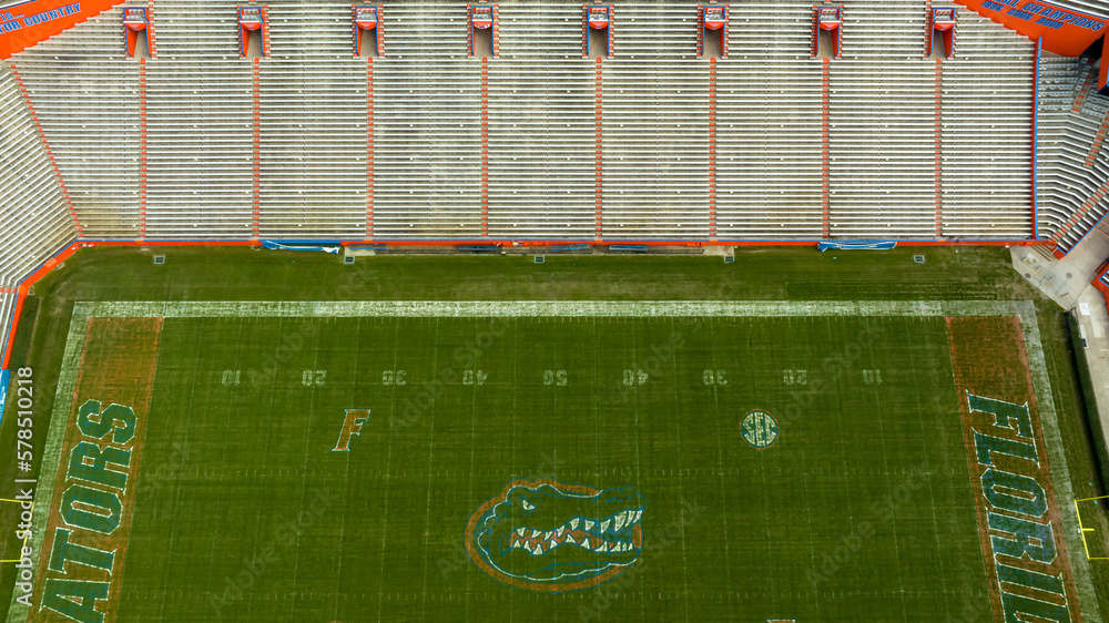 Aerial view of Ben Hill Griffin Stadium, popularly known as "The Swamp ...
