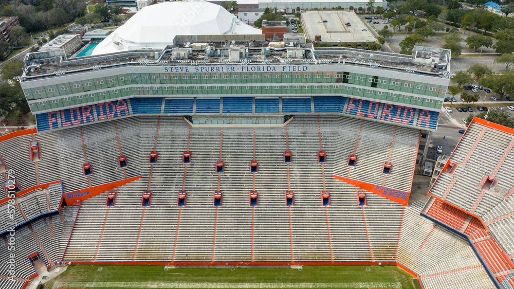 Aerial view of Ben Hill Griffin Stadium, popularly known as "The Swamp ...