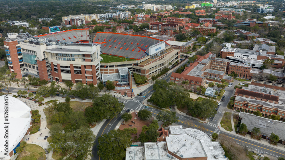 Aerial view of Ben Hill Griffin Stadium, popularly known as "The Swamp ...