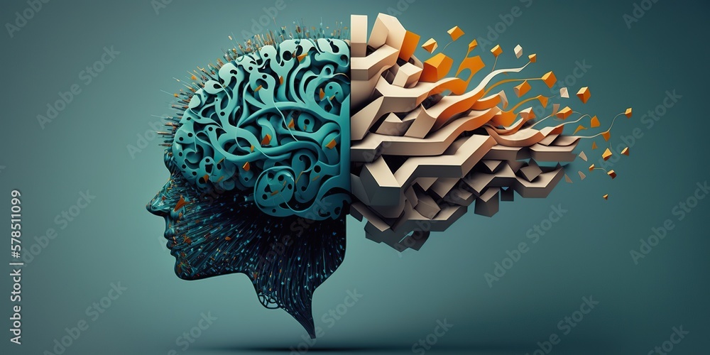 process of learning and memory formation in brain, concept of ...