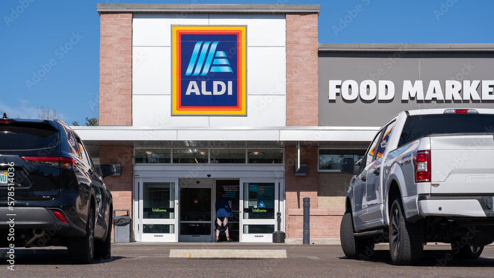 Aldi food market grocery store. Stock Photo | Adobe Stock